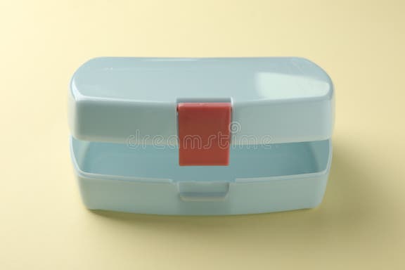 One Empty Lunch Box on Beige Background Stock Image - Image of diet ...