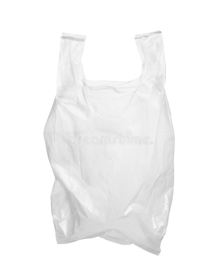 One Empty Plastic Bag Isolated on White Stock Image - Image of garbage ...