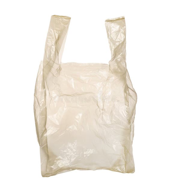 One Empty Plastic Bag Isolated on White Stock Photo - Image of plastic ...
