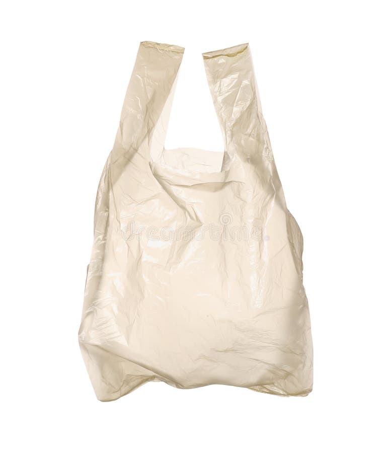 One Empty Plastic Bag Isolated Stock Image - Image of handle, garbage ...