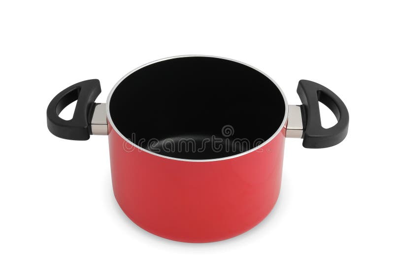 One Empty Pot with Handles Isolated on White Stock Photo - Image of ...