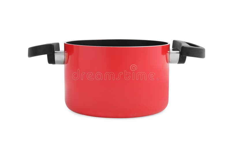 One Empty Pot with Handles Isolated on White Stock Image - Image of ...