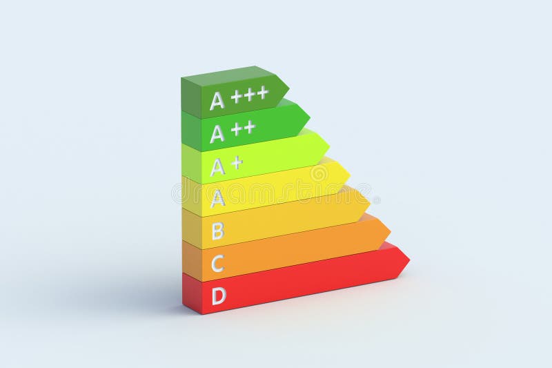 One Energy Efficiency Rating Chart on Gray Background. Electricity ...