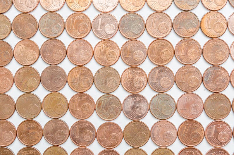 One Euro Cent Coins on White Background Stock Image - Image of ...