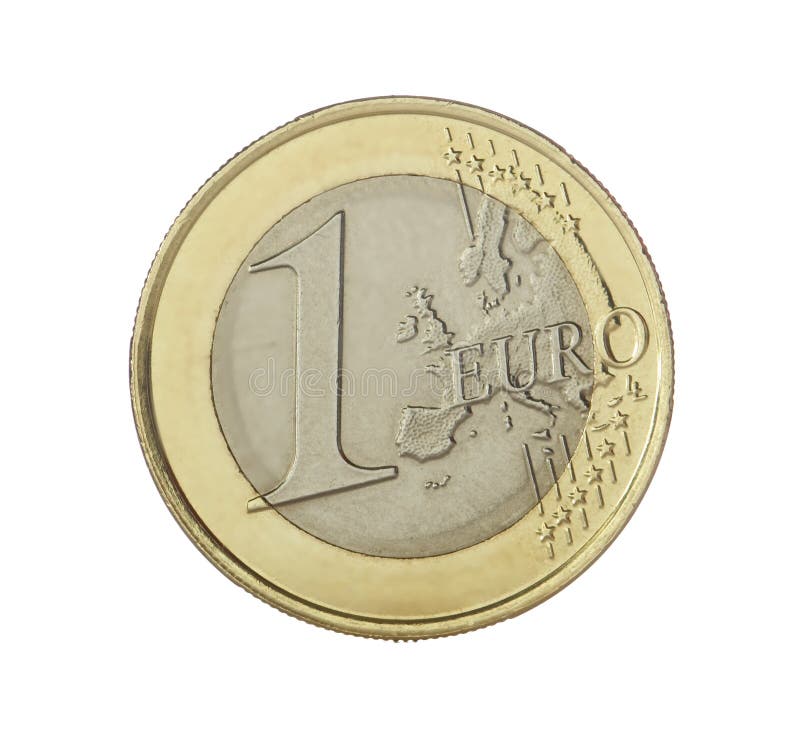 One euro coin stock image. Image of white, isolated, metal - 14073127