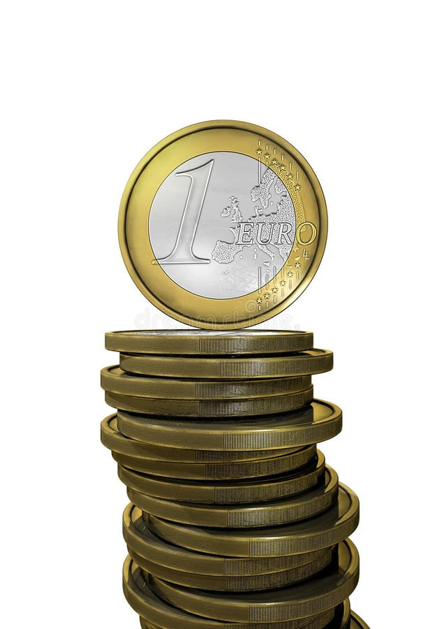 White Man Standing Near Big Size Euro Coin Stock Illustration ...