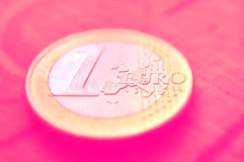One Euro Coin in Abstract Colors Stock Photo - Image of exchange ...