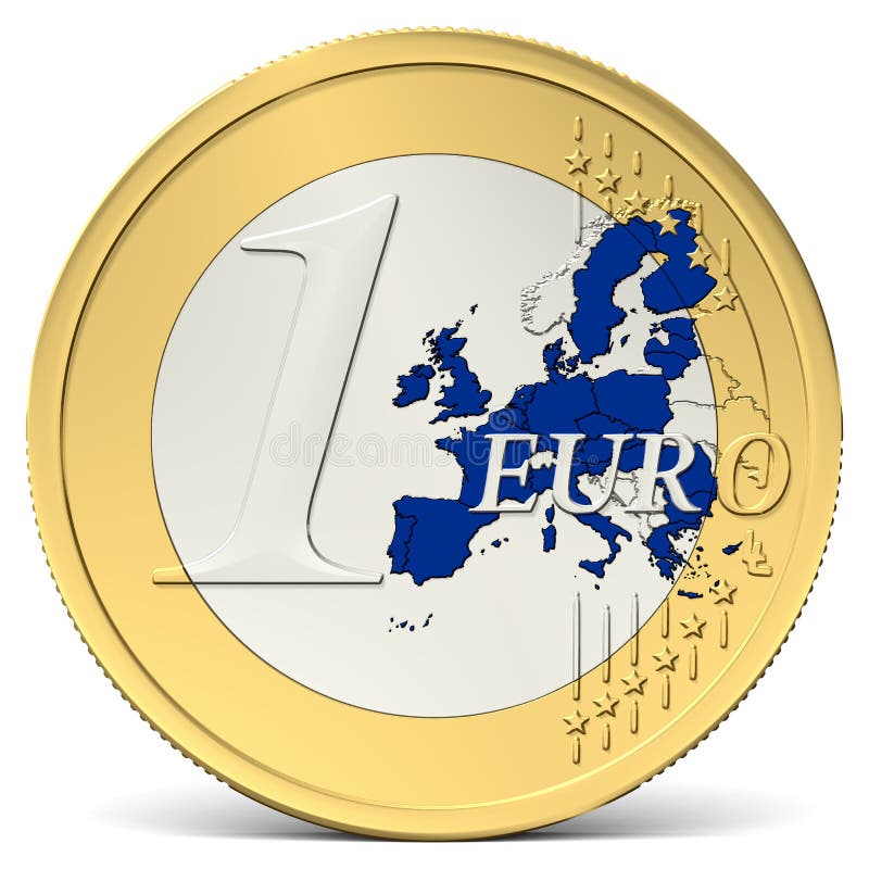 One euro coin blue europe stock illustration. Illustration of european ...