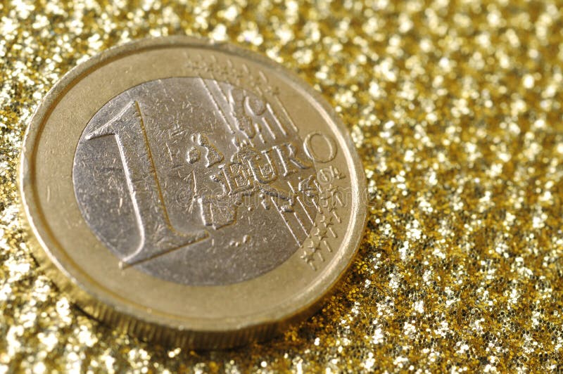 One euro coin stock image. Image of business, golden - 37460957
