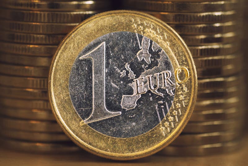 One euro coin stock photo. Image of gold, coin, rich - 40146062