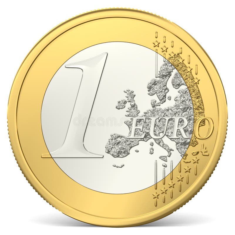 One euro coin stock illustration. Illustration of change - 40806205