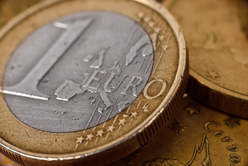 One euro coin stock image. Image of earnings, capital - 52376767