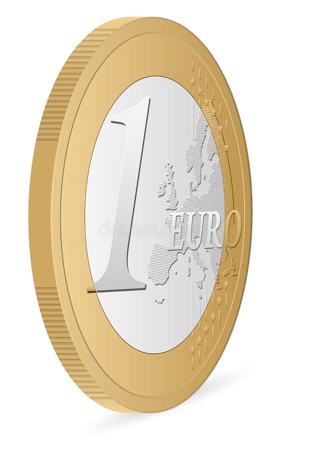 One euro coin stock vector. Illustration of banking, isolated - 7524079
