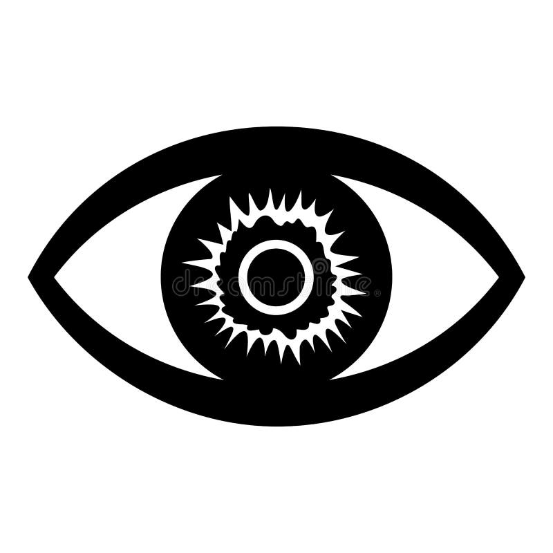 One eye icon, simple style stock vector. Illustration of optometrist ...