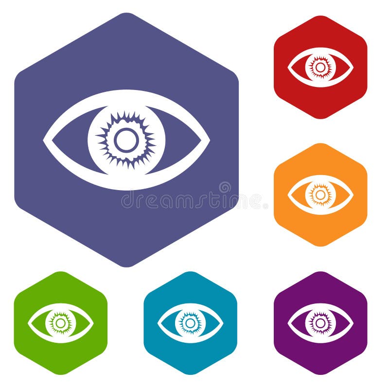 One eye icon, simple style stock vector. Illustration of symbol - 150002758