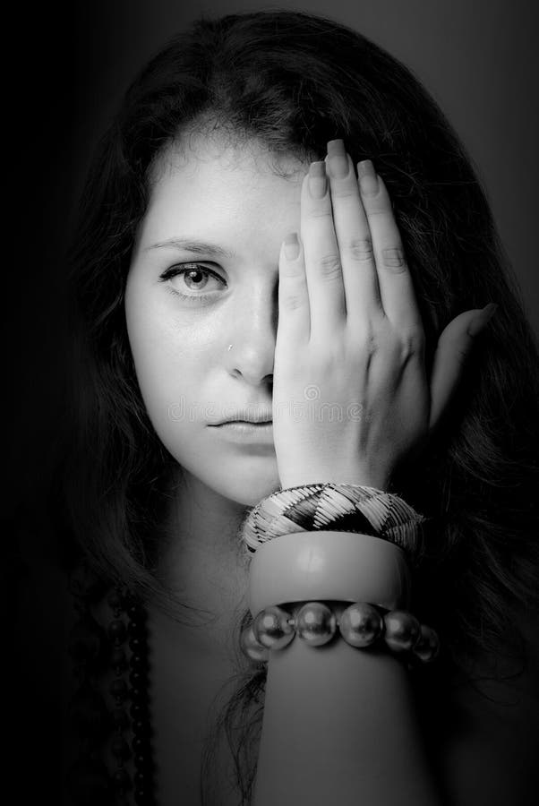 One eye vision stock image. Image of face, portrait, nice - 15439647