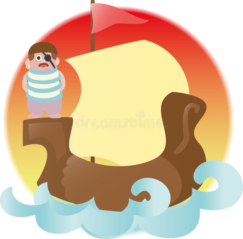 One eyed ship captain. stock vector. Illustration of character - 223087508