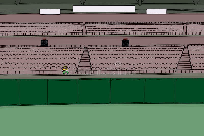One fan at empty stadium stock illustration. Illustration of ...