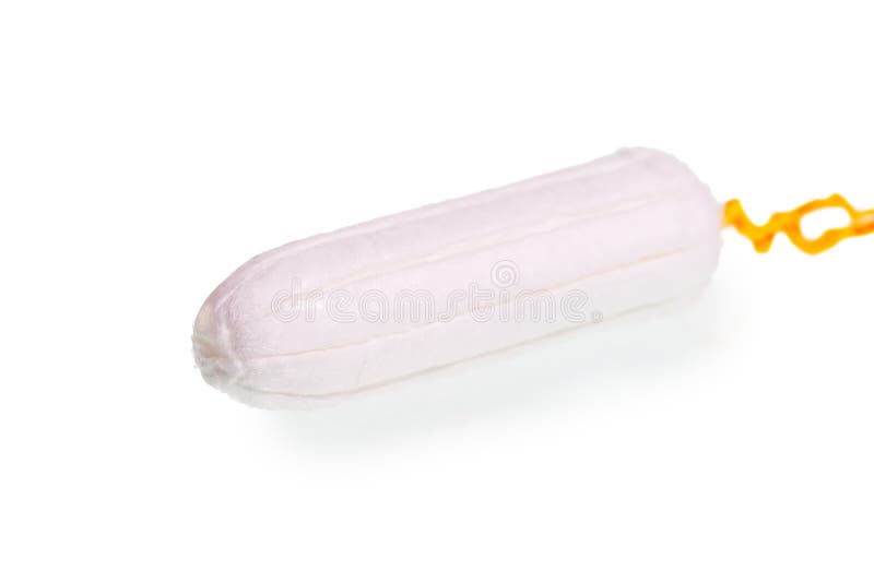 One Female Hygienic Tampon on White Background Stock Photo - Image of ...
