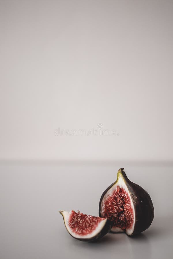 One Fig Minimalism. One Fig in a Cut Corner Parts. Fresh Figs on the ...