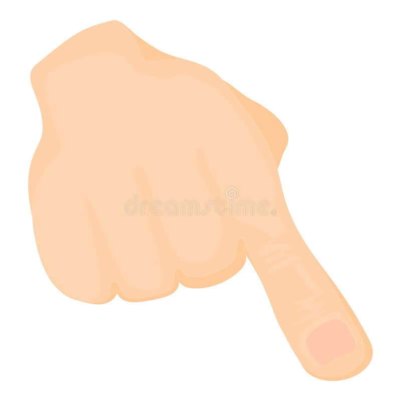 One Finger Icon, Cartoon Style Stock Vector - Illustration of number ...