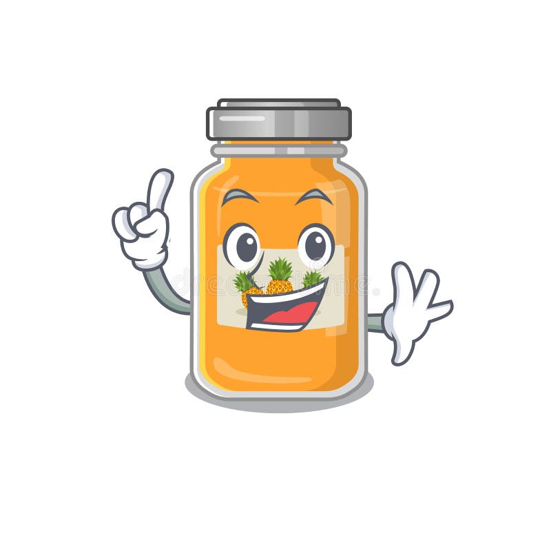 One Finger Pineapple Jam in Mascot Cartoon Character Style Stock Vector ...