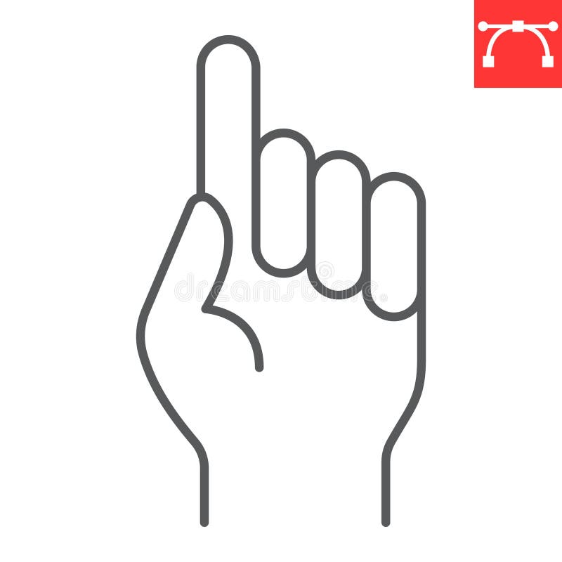 One finger up line icon stock vector. Illustration of icon - 306239315