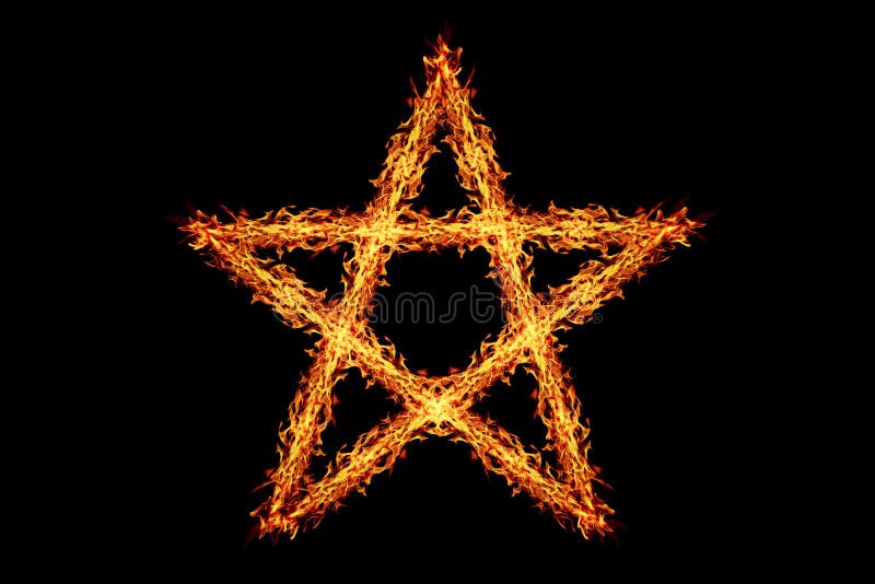 One Fire Star Isolated on Black Stock Illustration - Illustration of ...
