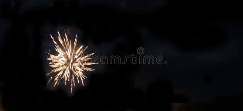 One Firework in Night Sky with Copyspace for Banner Stock Photo - Image ...