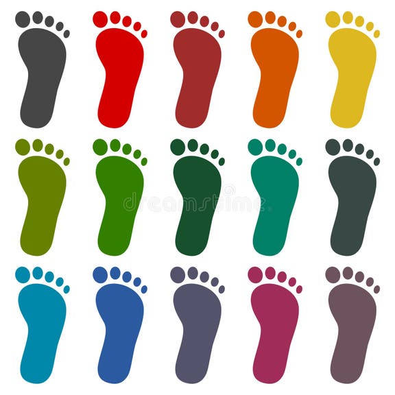 One footprint icons set stock vector. Illustration of alibi - 100094340