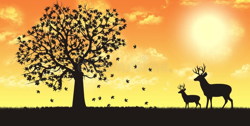 One of Four Seasons - Fall, Autumn Rendering Stock Illustration ...