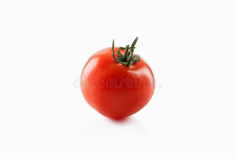 One Fresh Red Tomato Isolated on White Stock Image - Image of natural ...