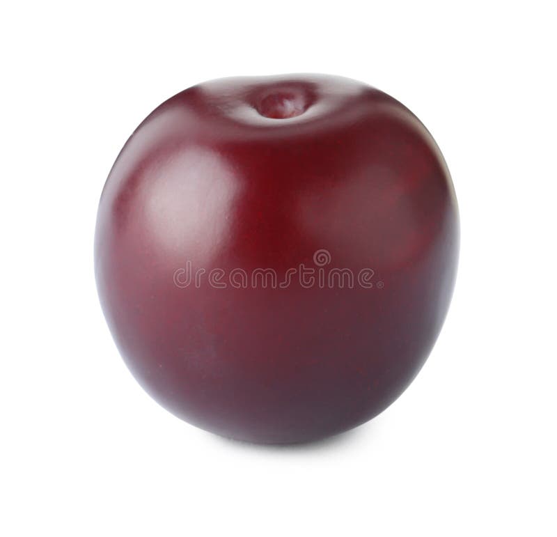 One Fresh Ripe Plum Isolated on White Stock Image - Image of plum ...