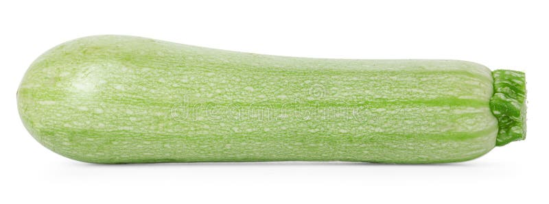 One Fresh Ripe Zucchini Isolated on White Stock Image - Image of ...