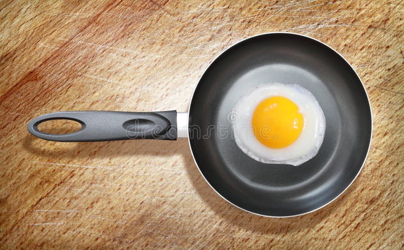 Fried egg on a frying pan stock photo. Image of cuisine - 29937978