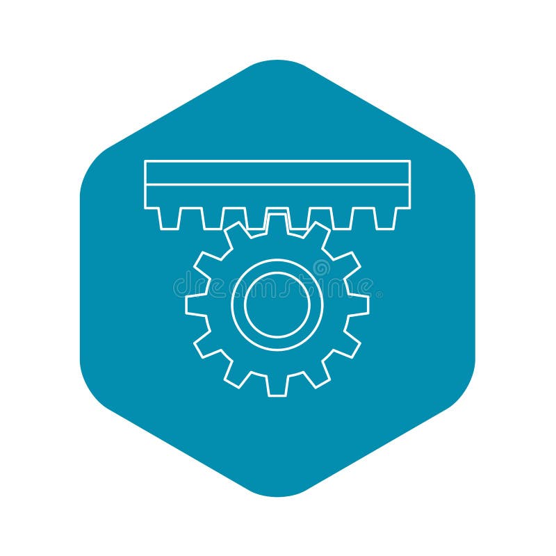 One Gear Icon, Outline Style Stock Vector - Illustration of mechanics ...