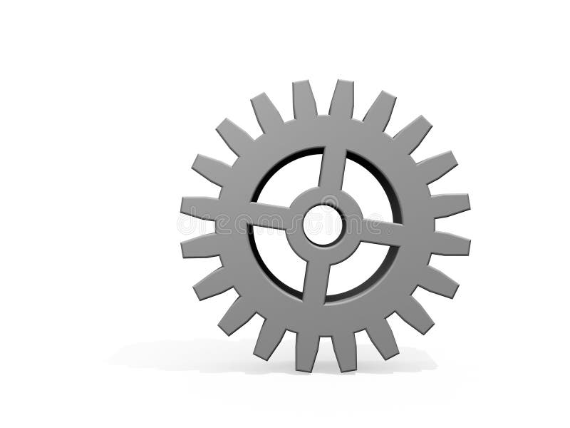 One Gear on White stock illustration. Illustration of large - 8889780