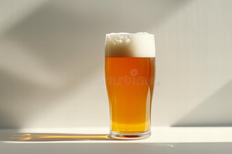 One Glass of Beer on Pure White, High Quality, High Resolution Stock ...