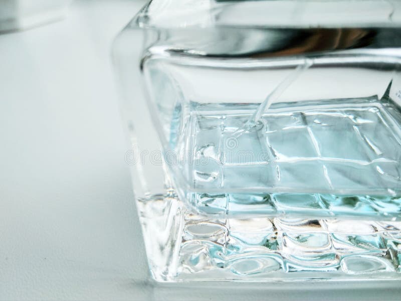 One Glass Bottle from Toilet Water on White Stock Photo - Image of ...