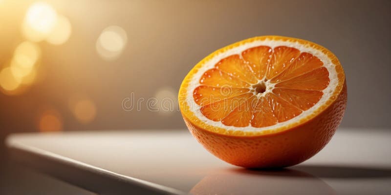 One Glossy Slice of Orange Fruit Cut Out. Stock Illustration ...