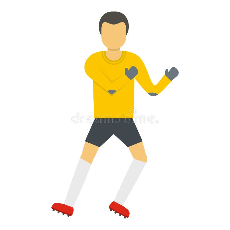 One Goalkeeper Icon, Flat Style Stock Vector - Illustration of score ...
