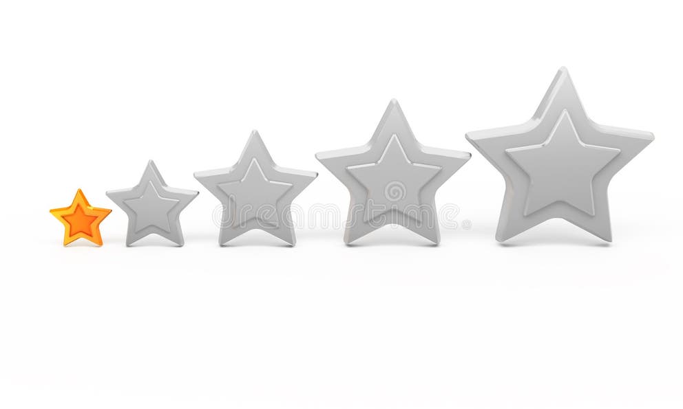 One gold star for ranking stock illustration. Illustration of silver ...