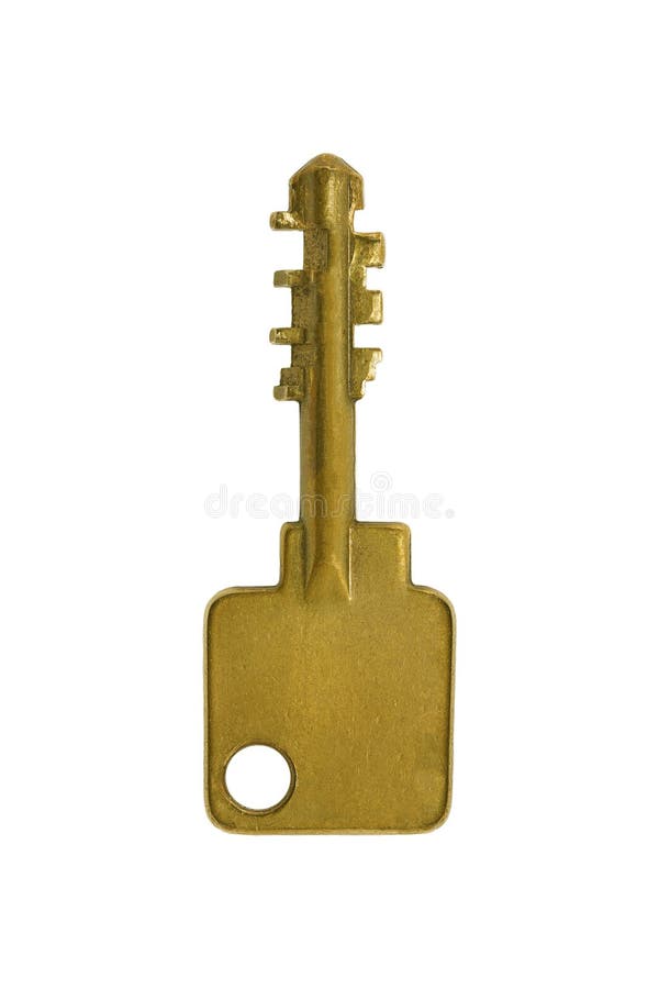Gold Master Key with Number Isolated on White Stock Image - Image of ...