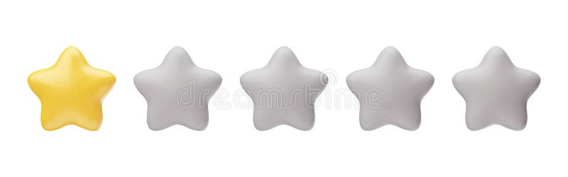 One Golden Stars of Five 3d Realistic Style Rendering Stock Vector ...