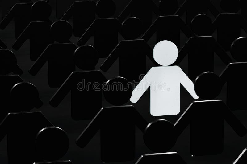 One Good Idea among All the Others. a White Figure among the Blacks on ...