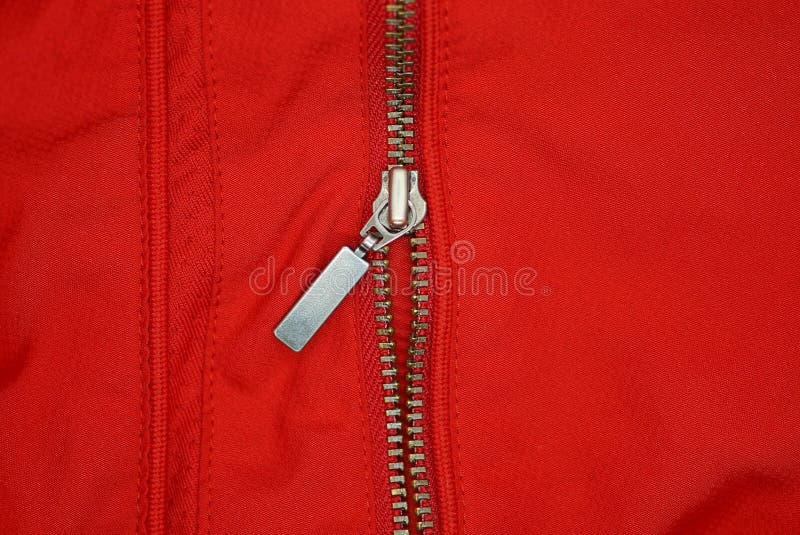 Metal Zip Open or Closed on the White Background. Stock Photo - Image ...