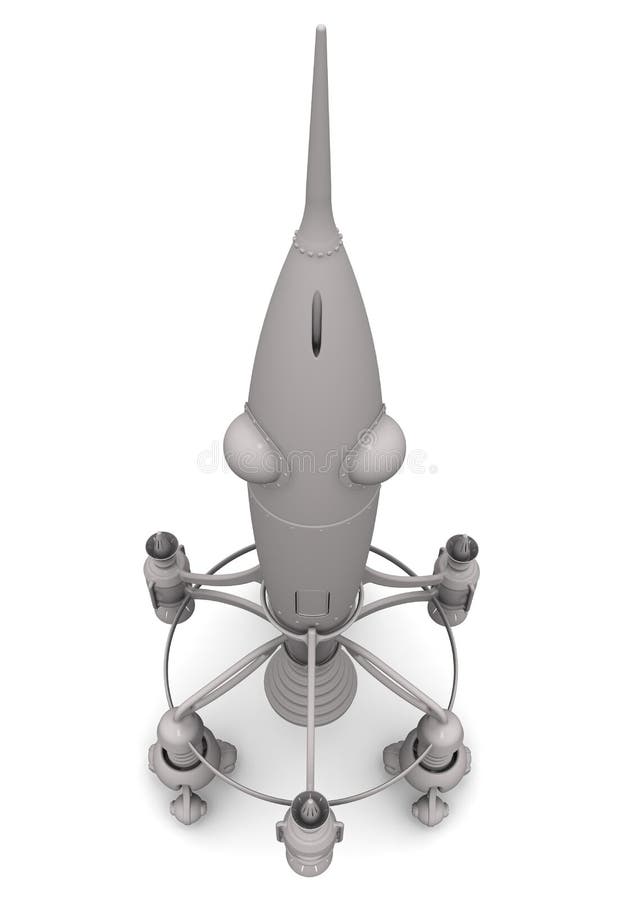 One gray spaceship stock illustration. Illustration of fantasy - 142407585