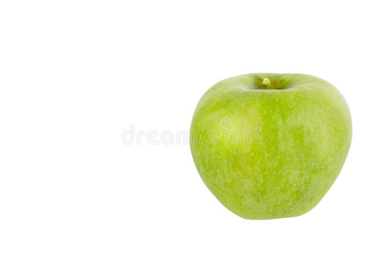 One Green Apple Isolated on White Background with Copy Space Stock ...