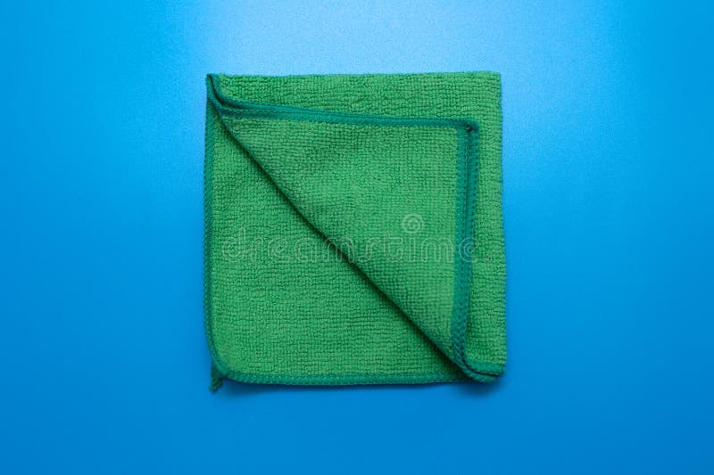 One Green Microfiber Cloth for Different Surfaces Cleaning in Kitchen ...