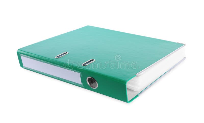 One Green Office Folder Isolated on White Stock Image - Image of clean ...